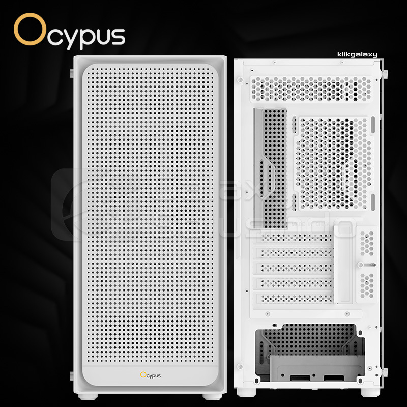 Jual OCYPUS Gamma C50 M-ATX Tempered Glass Gaming Case - Black White ...