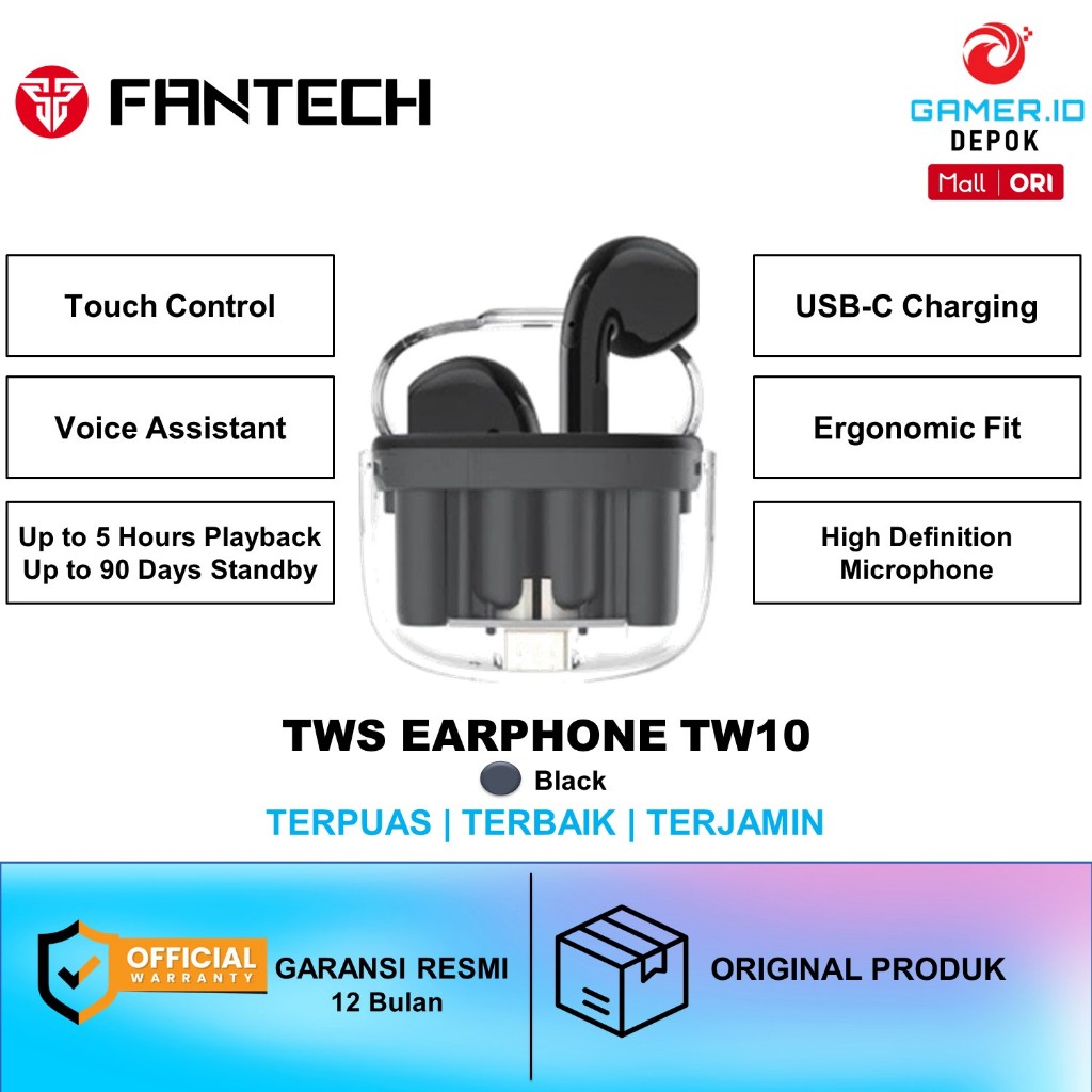 Jual FANTECH WAVE 10 TW10 | TWS Bluetooth Earbuds with Microphone ...