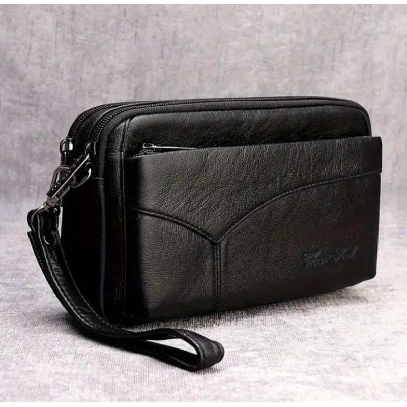 Jual Handbag Pria Kulit Asli Tas Jinjing Tangan Kulit Unisex Clutch ...