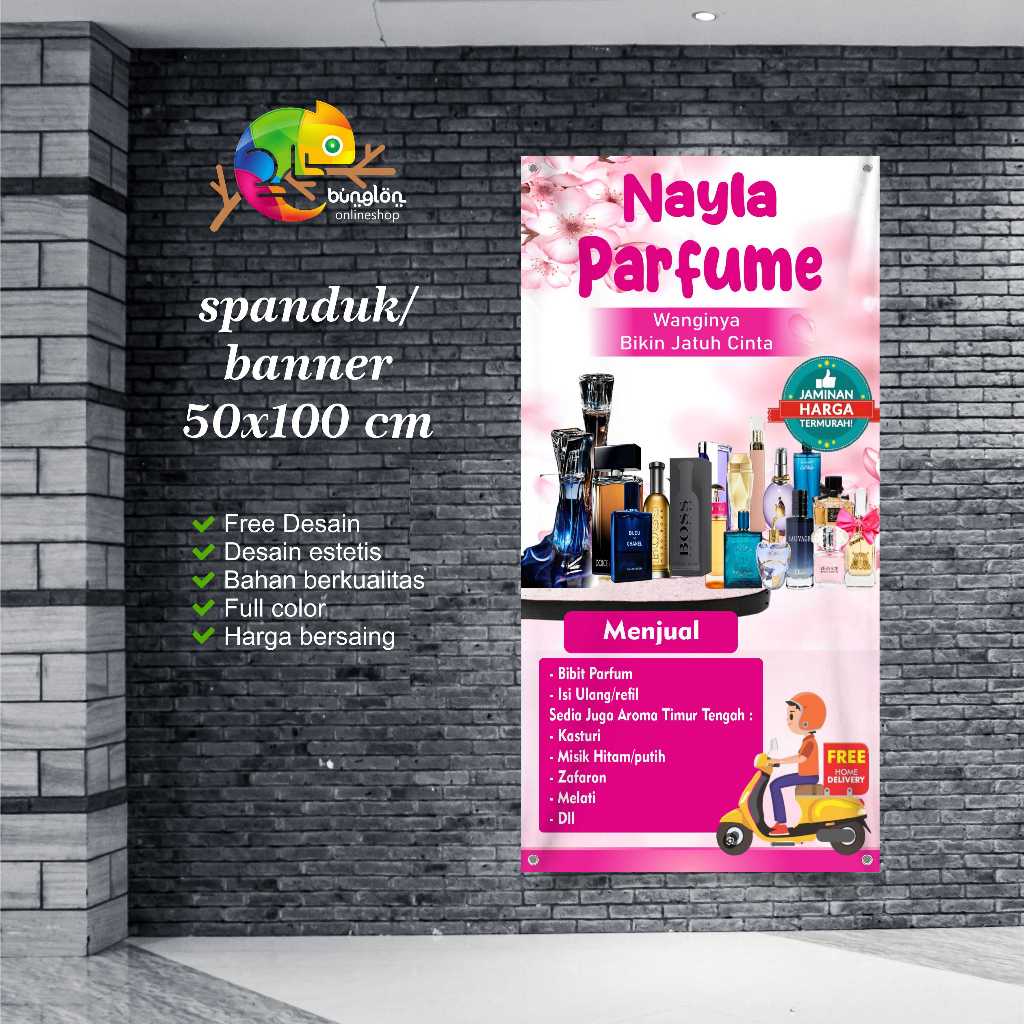 Jual Cetak Spanduk Banner Parfum Model Pink | Shopee Indonesia