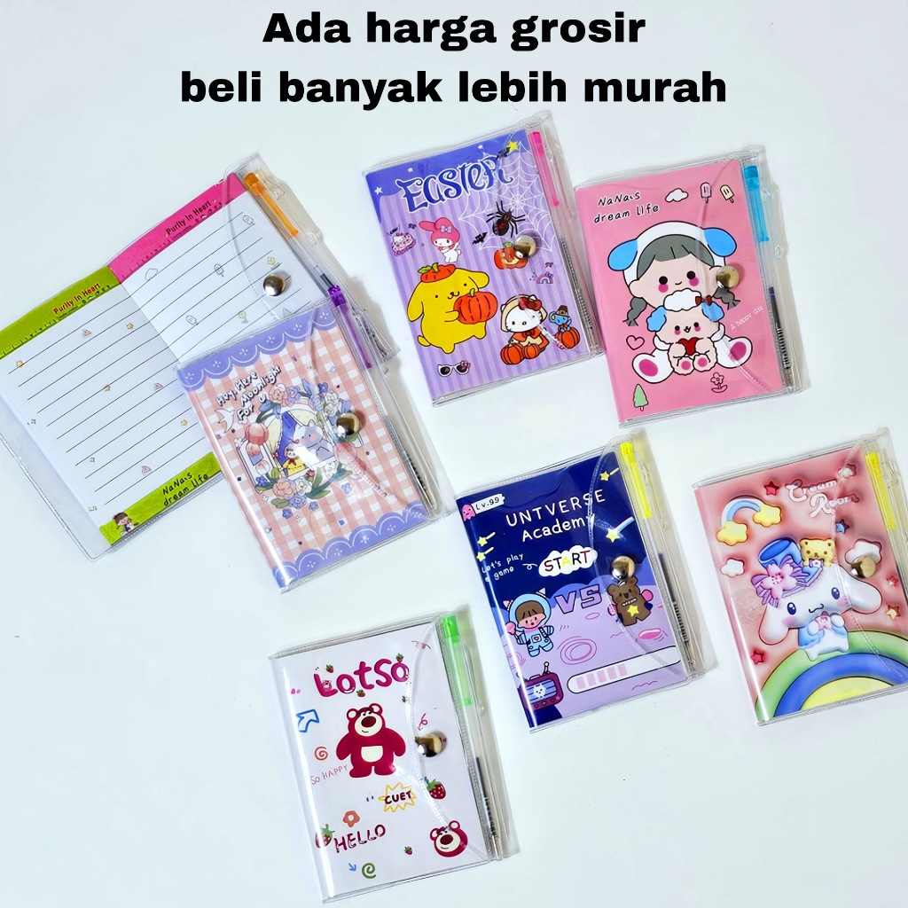 Jual SOS Buku Notes Kancing a7 (100K) Cover Plastik / Buku Catatan ...