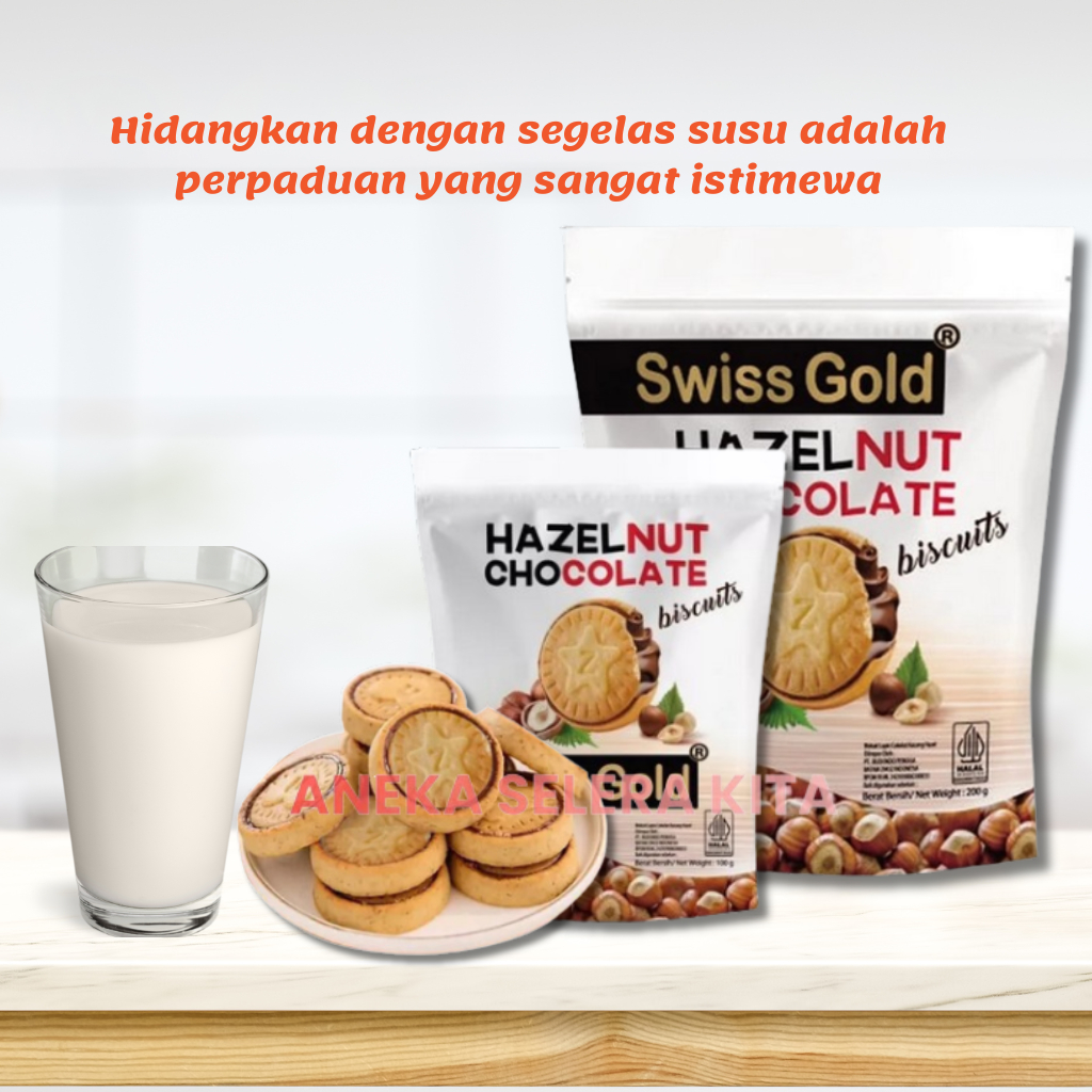 Jual Swiss Gold Hazelnut Chocolate & White Chocolate Biscuit / Hazelnut ...