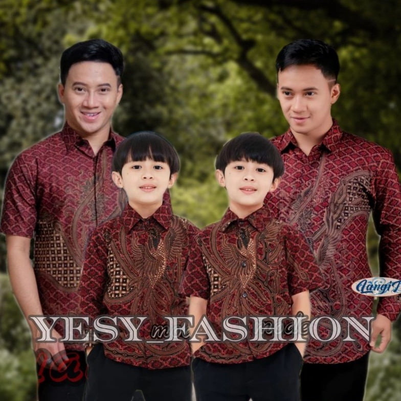 Jual KODE X74X Couple batik warna merah marun maroon kemeja batik pria ...