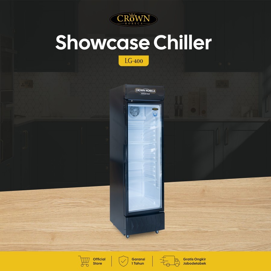 Jual SHOWCASE CHILLER 400 LITER (NO FROST) 2 PINTU TIPE LG-400 CROWN ...