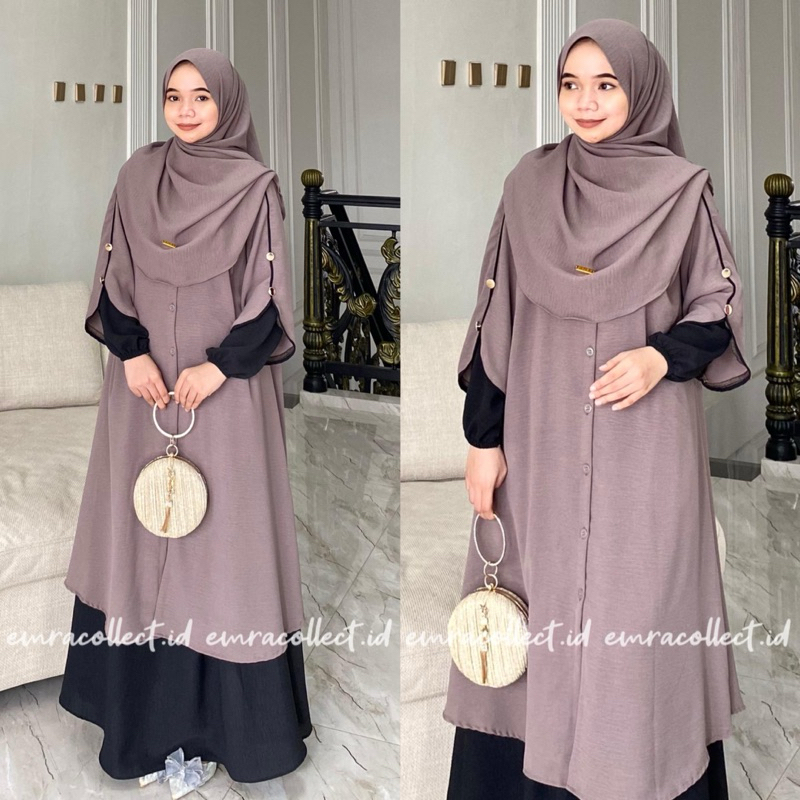 Jual Setelan Rok One Set Rok Tunik Syar’i Full Kancing Set Rok Tunik ...