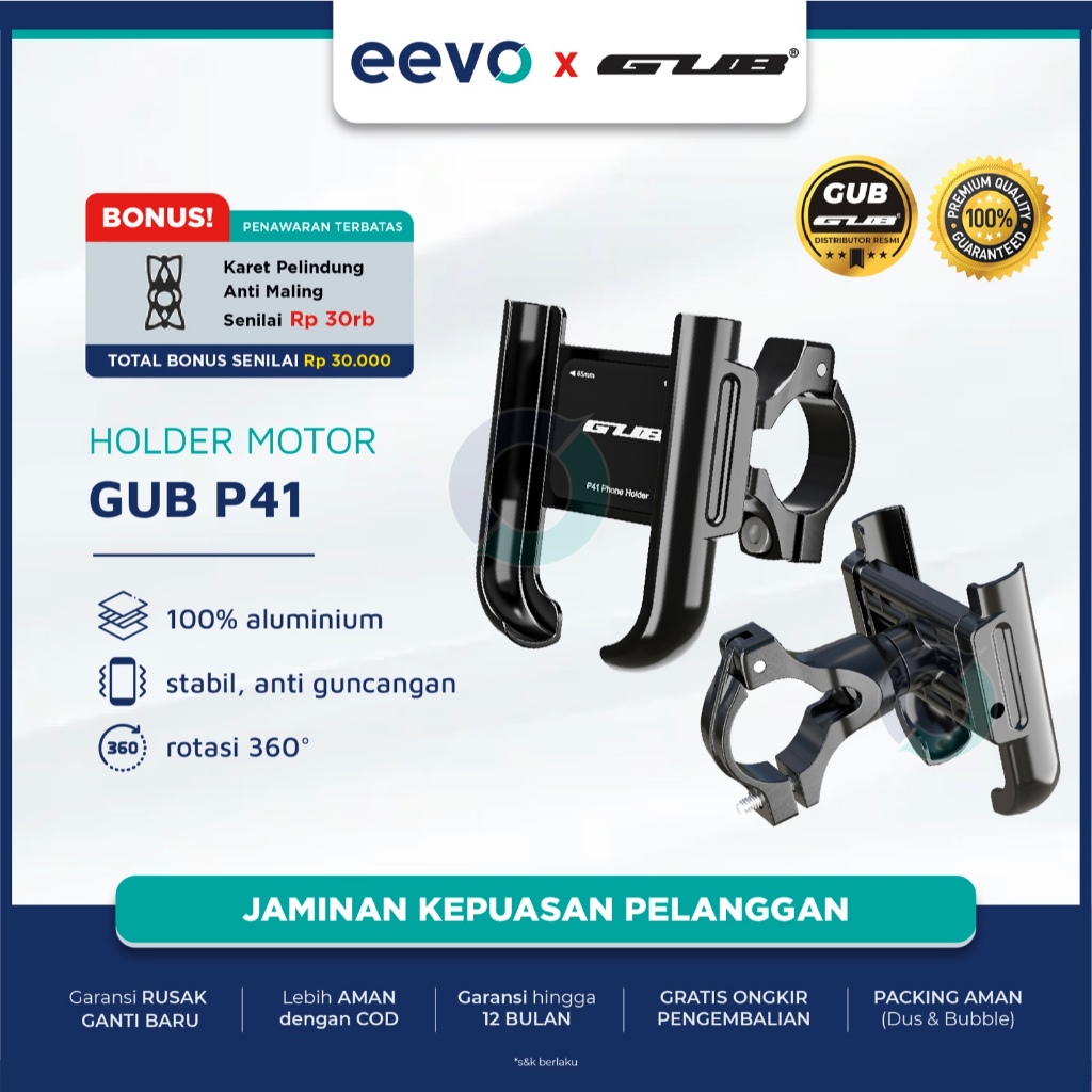 Jual Holder Hp Motor GUB P41 Stang Spion Stand Dudukan Handphone ...