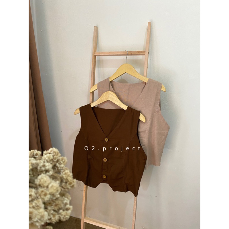 Jual O2.project VEST ROMPI V-Neck Outer Tanktop OOTD keren | Shopee ...