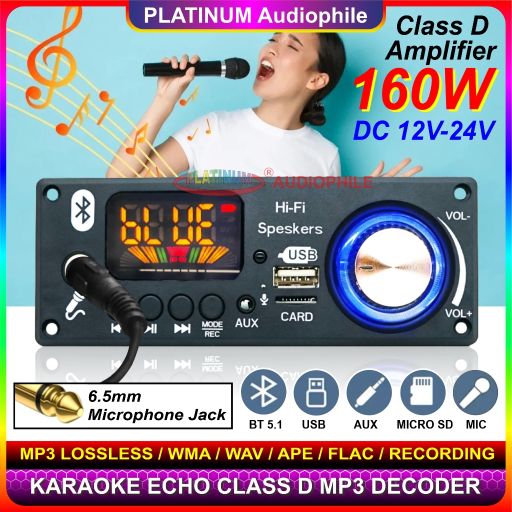 Jual Modul MP3 Decoder Bluetooth Karaoke Amplifier 2x 80W Multimedia ...