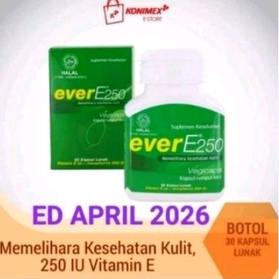 Jual EVER E 250 IU BOTOL ISI 30 SOFT CAPS | Shopee Indonesia