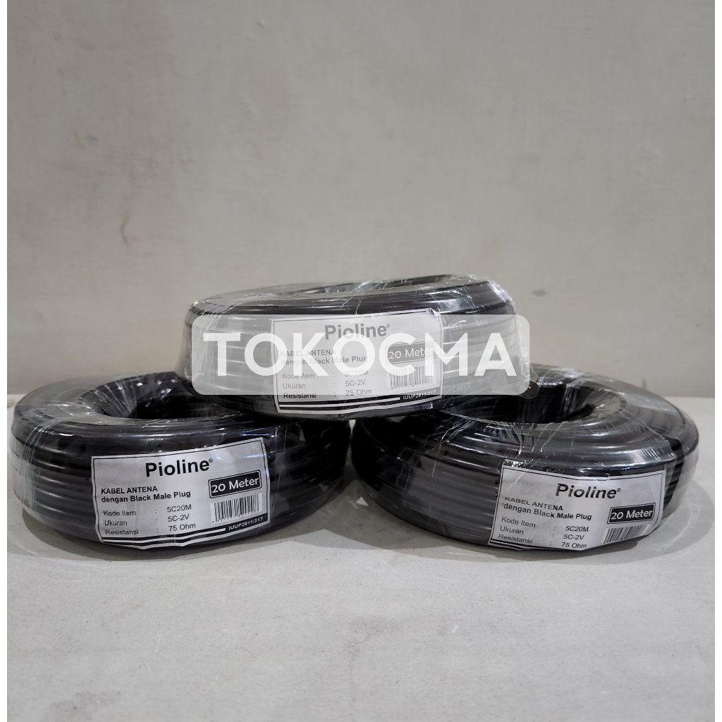 Jual Kabel Antena TV 5C 2V 20M 20 Meter RG-6 + Jack TV Male Pioline | Shopee Indonesia