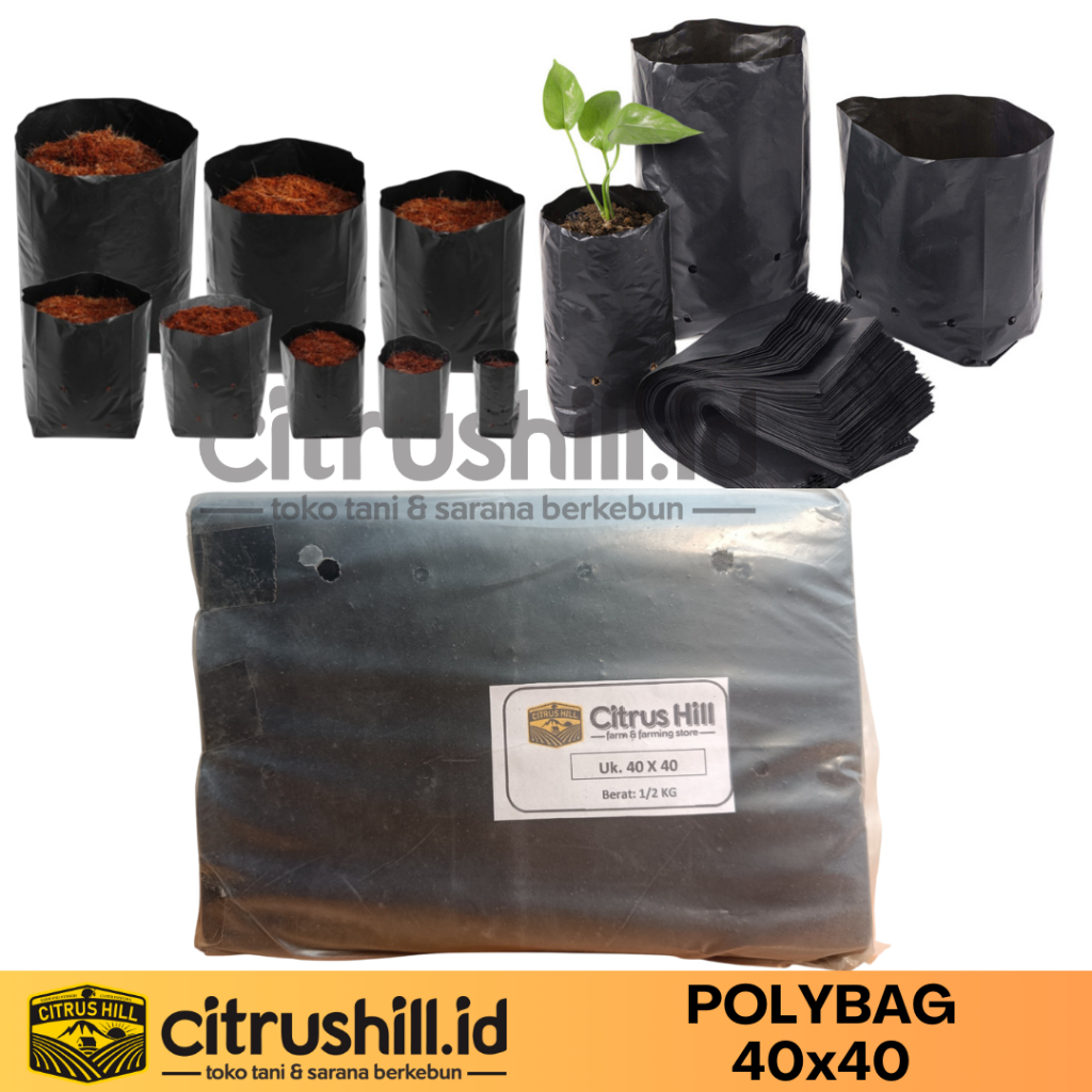 Jual Kantong Bibit Polybag 40x40 cm - per 250gr dan 1kg | Shopee Indonesia