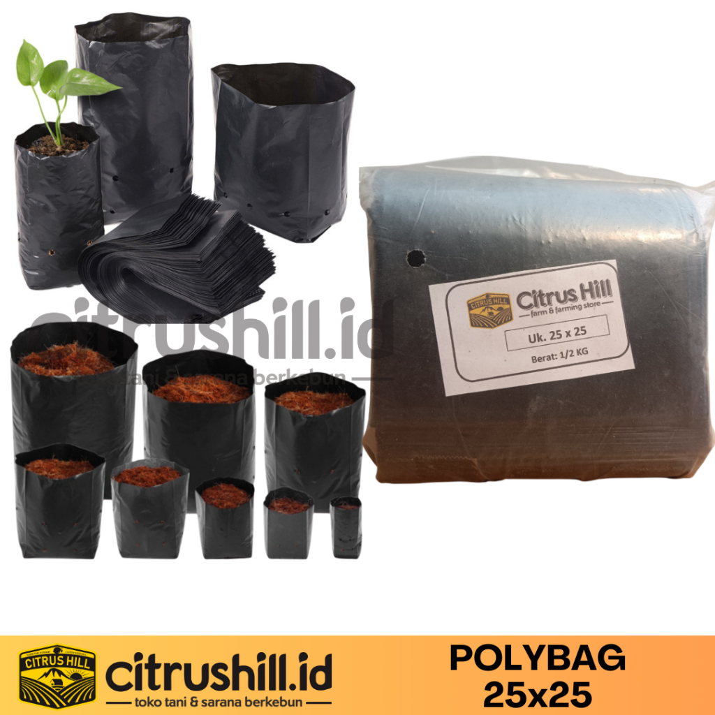 Jual Kantong Bibit Polybag 25x25 cm - per 250gr dan 1kg | Shopee Indonesia