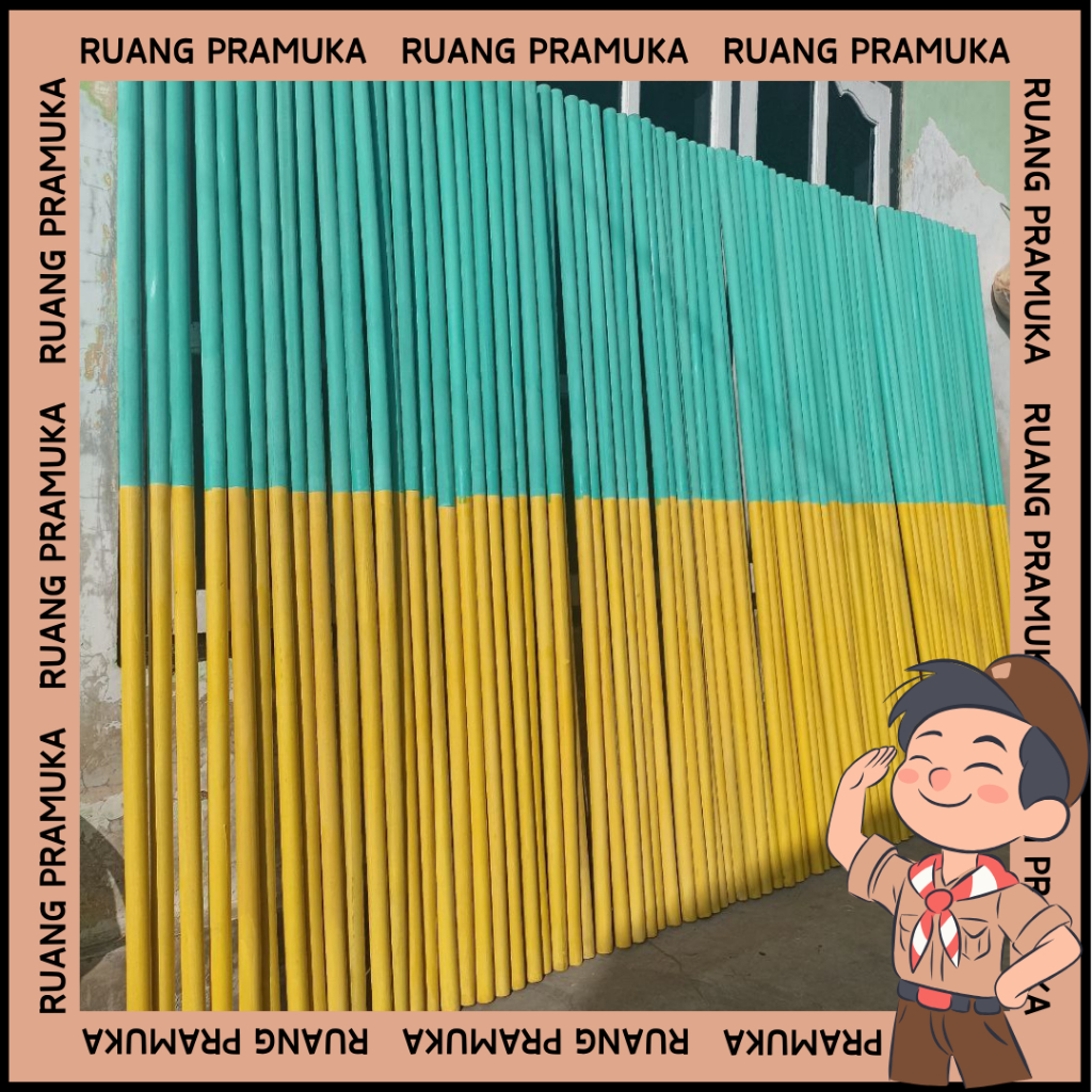 Jual Tongkat Pramuka Custom Warna 2 Layer Hijau Tosca Kuning Premium ...