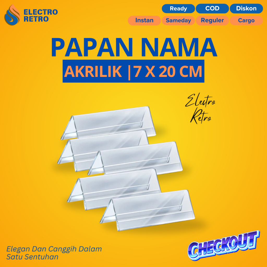 Jual PAPAN NAMA UKURAN 7x20 CM PAPAN NAMA AKRILIK 7x20 CM NAME TAG 7x20 ...