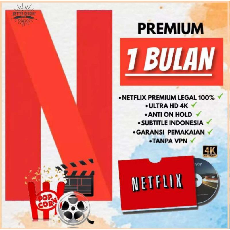 Jual NETFLIXX PREMIUM 1 BULAN RESOLUSI 4K, UHD | Shopee Indonesia