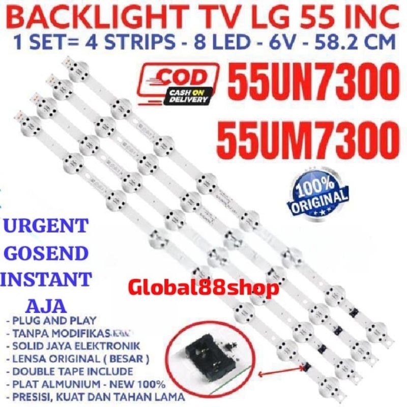 Jual BACKLIGHT TV LG 55 INC 55UM7300 55UN7300 55UM 55UN LAMPU BL 8K 6V KODOK LENSA BESAR 8LED 8 ...