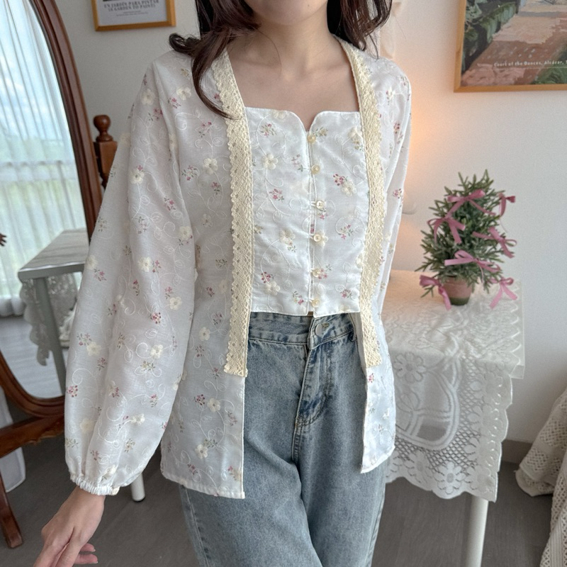 Jual KANON - Dania Kebaya Blouse - Blouse kebaya modern katun motif ...