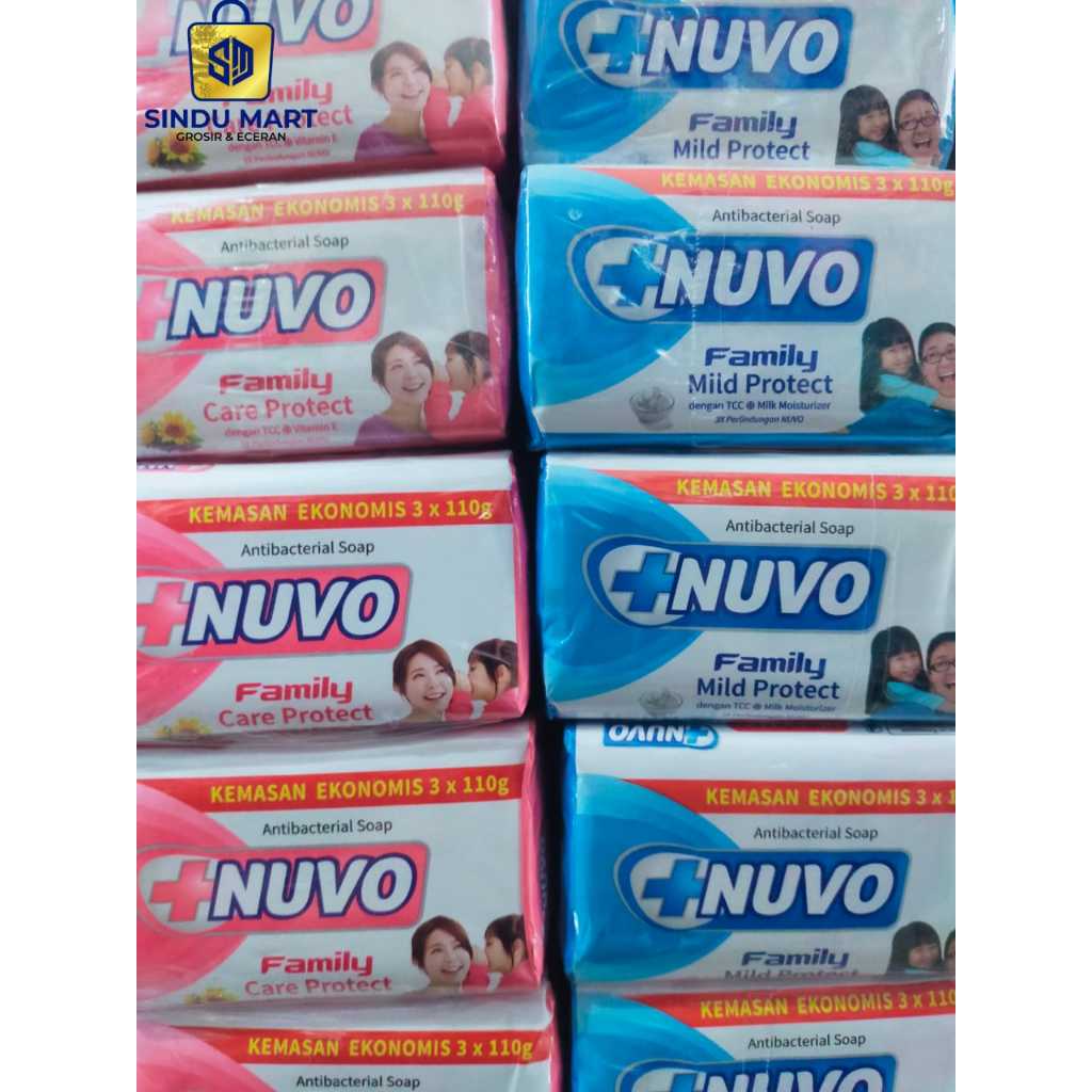 Jual Sabun Mandi batang Nuvo Family Antibacterial isi 3 netto 110gram Murah | shopee sindumart ...