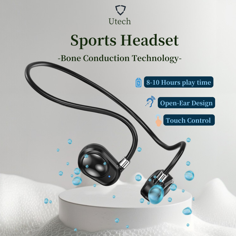 Jual Utech Bone Conduction Headset Open Ear Headset TWS Sport Earphone ...