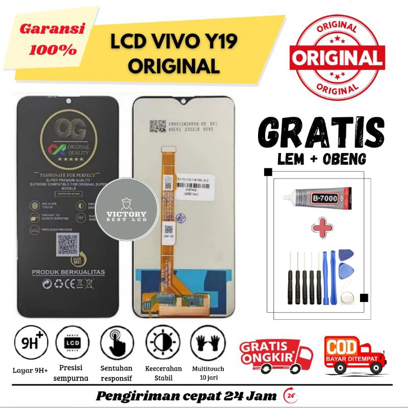 Jual Lcd VIVO Y19 OG SUPER Original Touchscreen GRATIS lem + Obeng Fullset | Shopee Indonesia