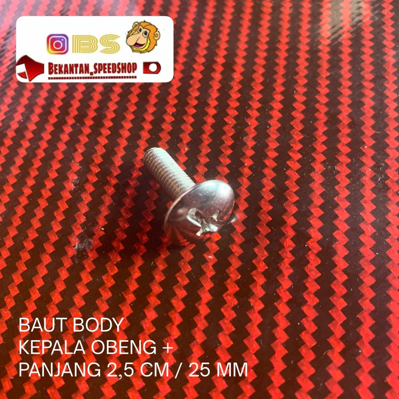 Jual BAUT BODY KEPALA OBENG + PANJANG 2,5 CM / 25 MM | Shopee Indonesia