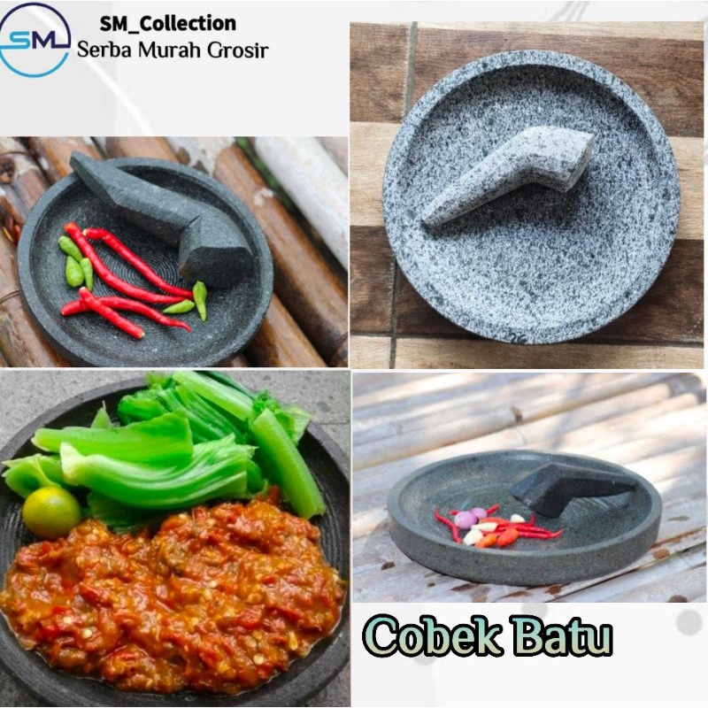 Jual cobek batu asli/cobek batu premium/cobek+ulekan/cobek batu halus ...