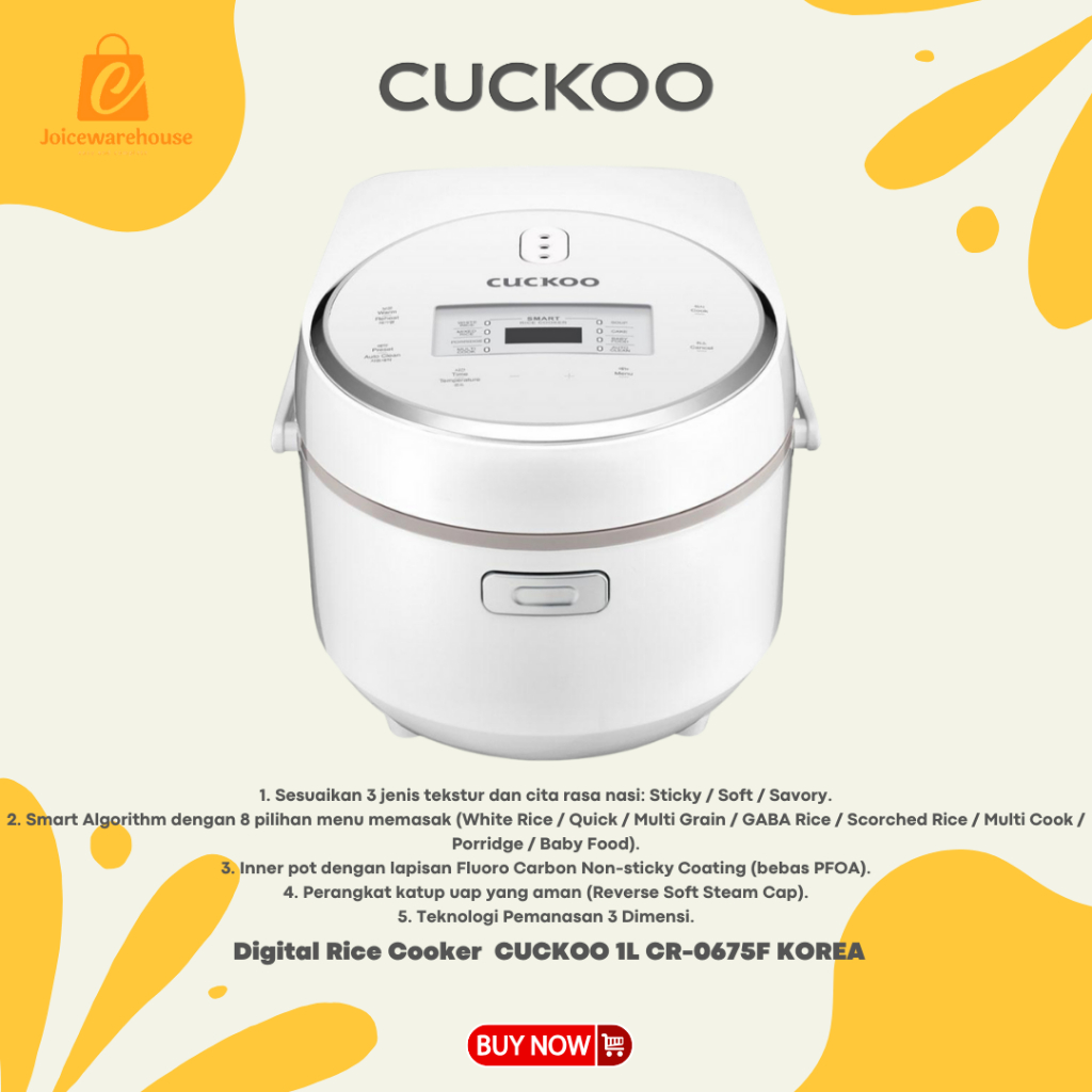 Jual Digital Rice Cooker CUCKOO 1L CR-0675F KOREA | Shopee Indonesia