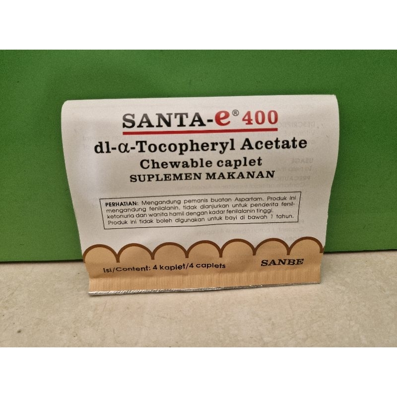 Jual SANTA E 400 IU STRIP ISI 4 KAPLET - Vitamin E 400IU | Shopee Indonesia