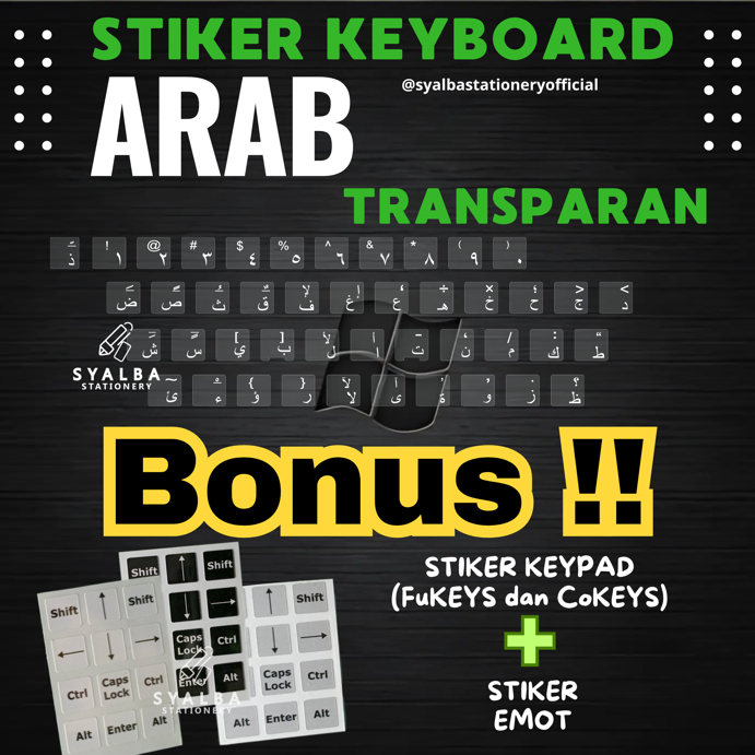 Jual STIKER KEYBOARD ARABIC TRANSPARAN PC DAN LAPTOP UNIVERSAL ...
