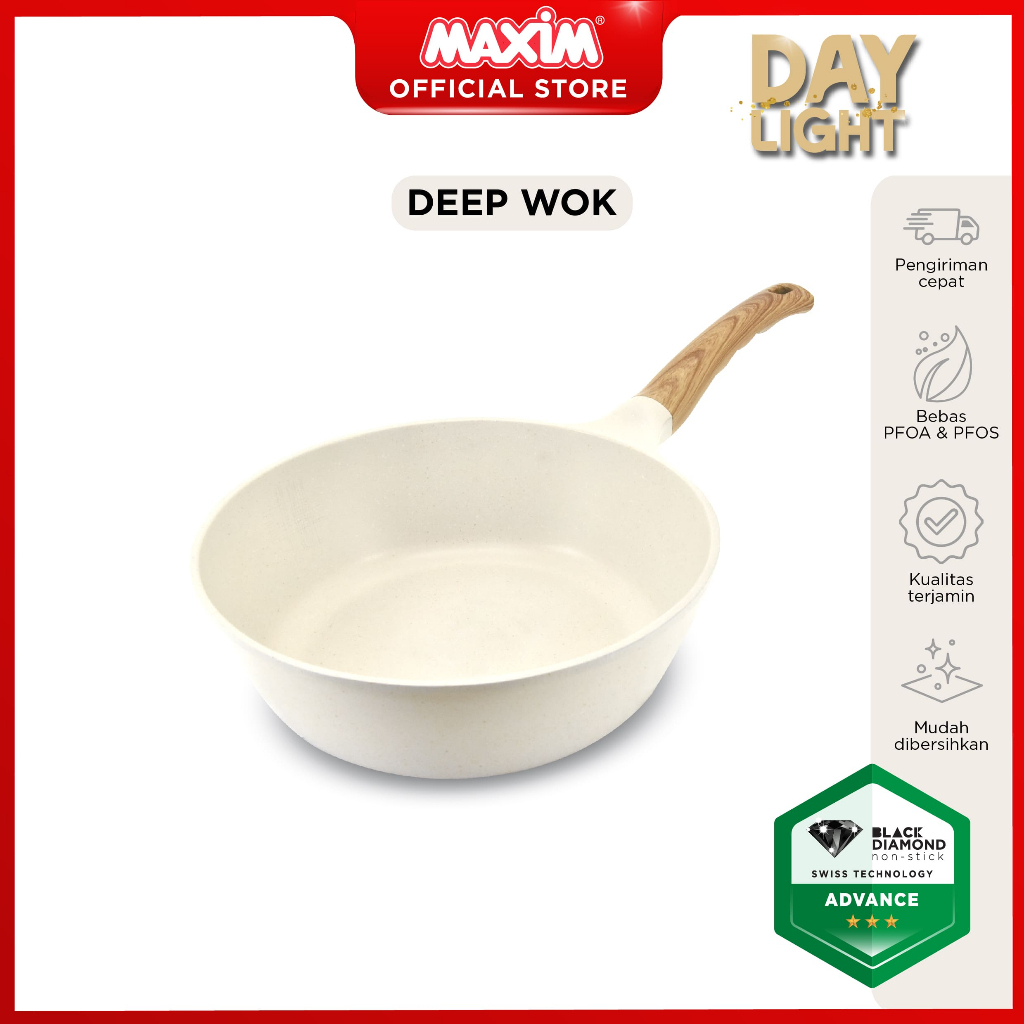 Jual Maxim Daylight Wajan Anti Lengket Gold Marble Deep Frypan 24cm ...