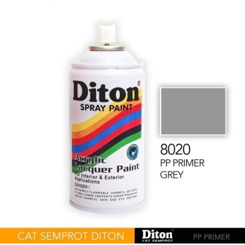Jual CAT SEMPROT AEROSOL DITON 8020 PP PRIMER GREY ACRYLIC LACQUER ...