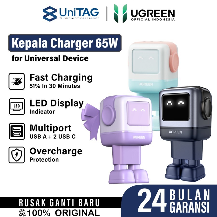 Jual Kepala Charger Macbook Laptop iPad Pro Air UGREEN 65W 100W 140W ...