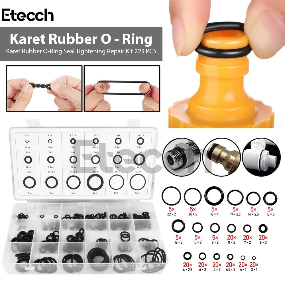Jual Karet Rubber O-Ring Seal Tightening Repair Kit 225 PCS | Shopee Indonesia