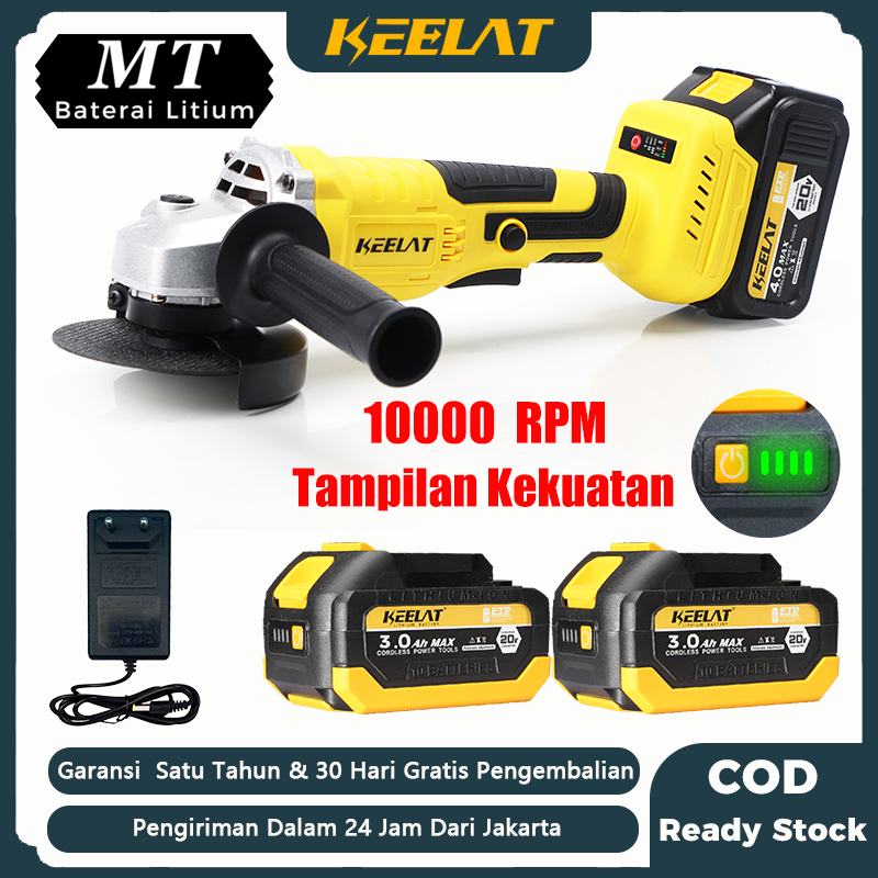 Jual KEELAT-KAG001 Angle Gerindra 800W Listrik Mesin Gerinda Tangan 20V ...