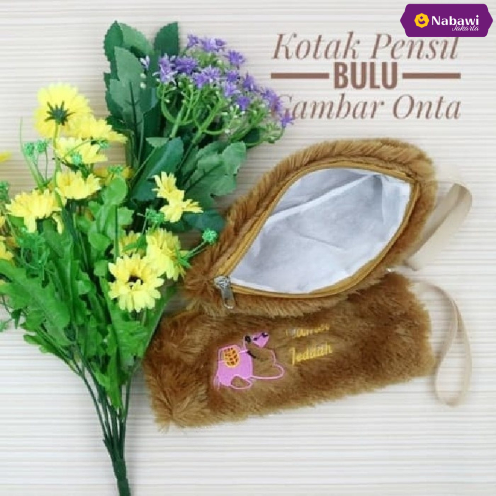 Jual Kotak Tempat Pensil Pencil Case Bahan Bulu Bludru Gambar Onta ...