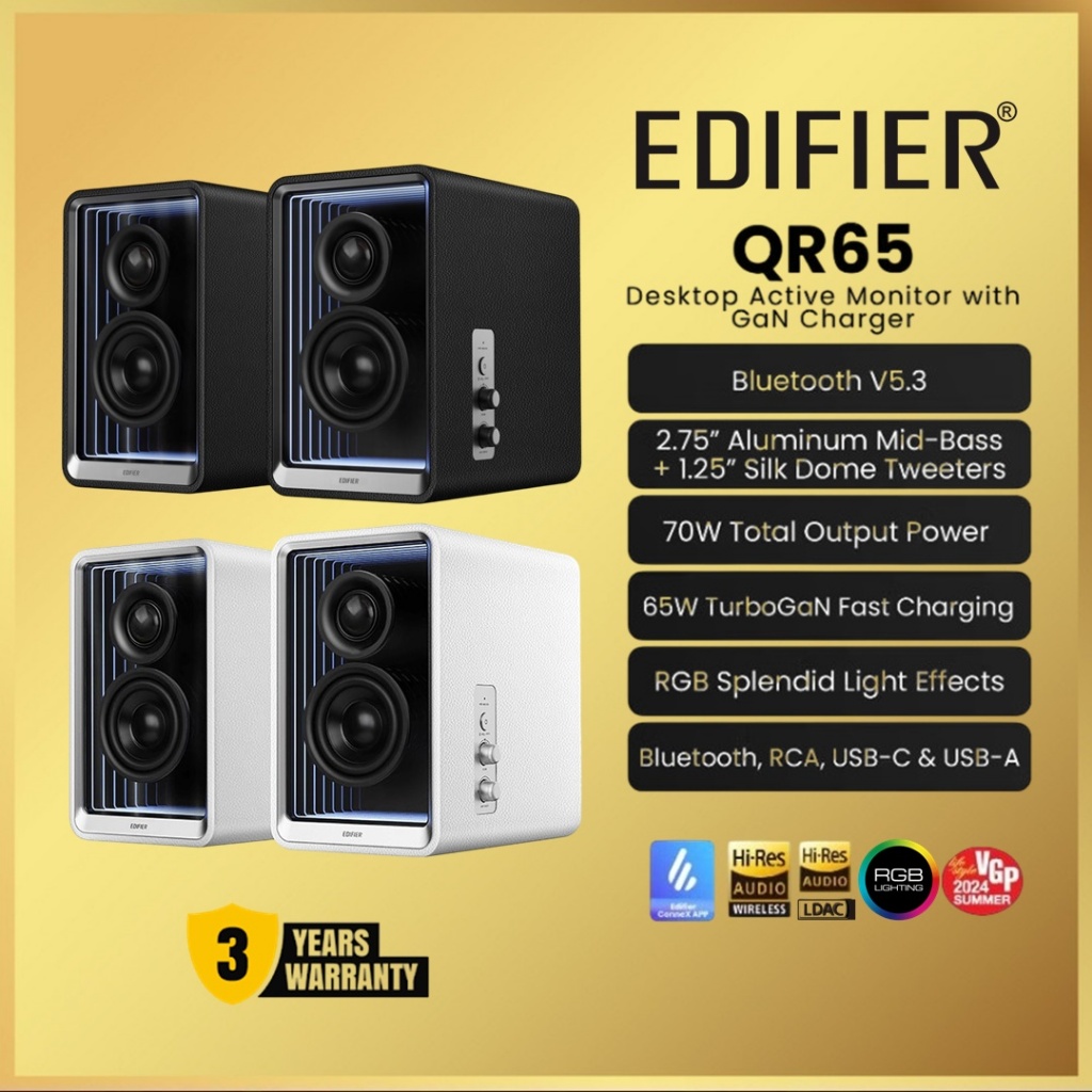 Jual Edifier QR65 QR 65 Desktop Active Monitor Speaker with GaN Charger ...