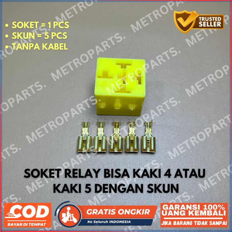 Jual SOKET SOCKET RELAY RILEY KAKI 4 KAKI 5 DENGAN SKUN | Shopee Indonesia