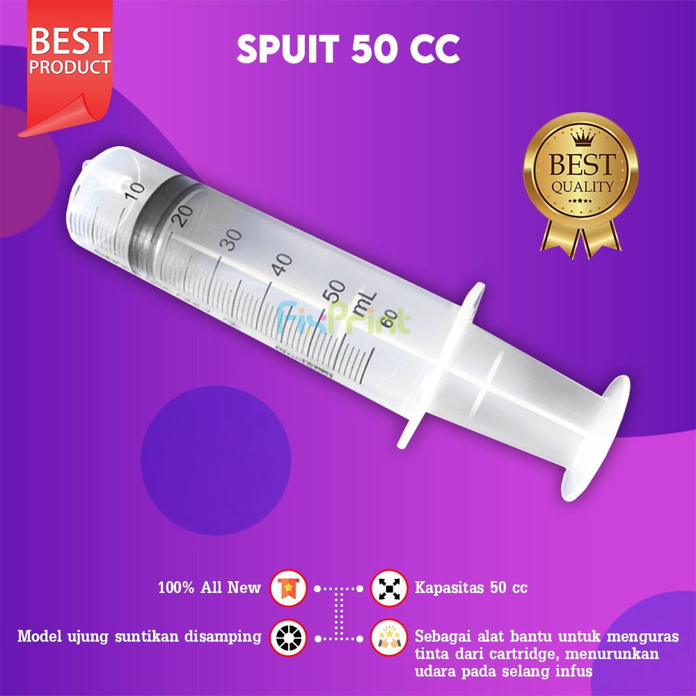 Jual FixPrint Suntikan Tinta 50ml Syringe Spuid Ukuran 50ml Tanpa Jarum Suntik 50 ml Premium ...