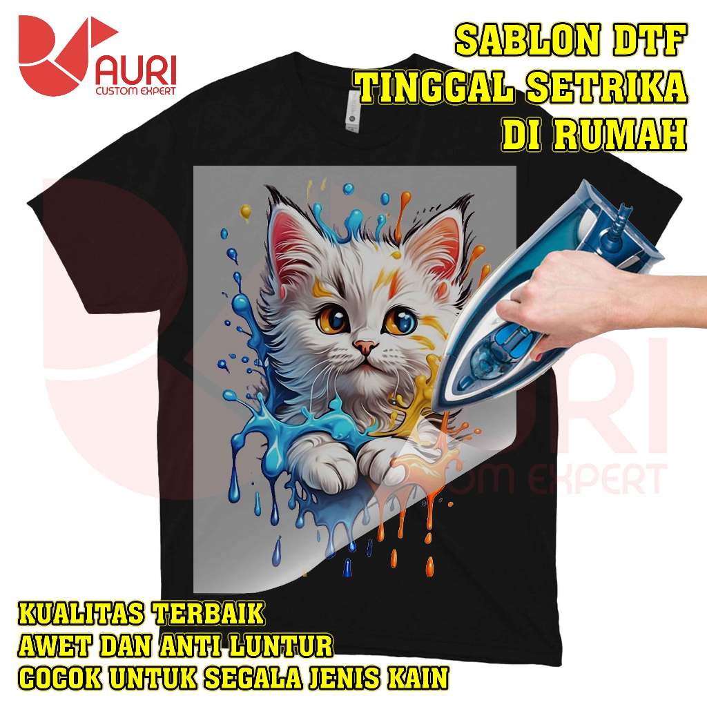 Jual SABLON DTF AJAIB MUDAH DAN PRAKTIS BISA SATUAN - CUTE CAT | Shopee ...