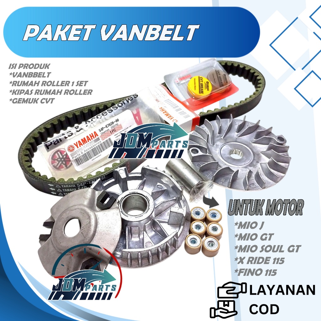 Jual 1 SET PAKET CVT VANBELT + RUMAH ROLLER ASSY + KIPAS RUMAH ROLLER 54P + GREASE / GEMUK ...