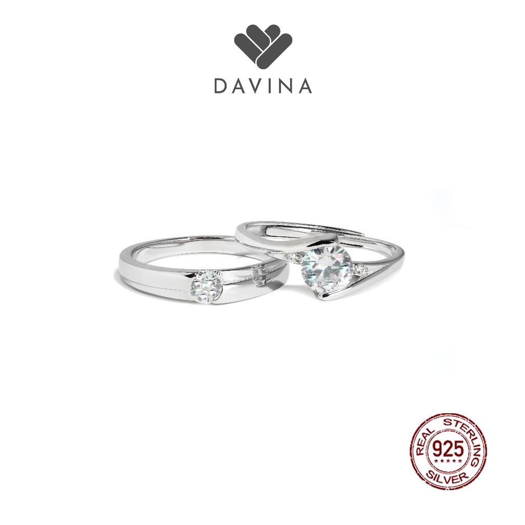 Jual DAVINA Couple Oscar Ola Rings Sterling Silver 925 - Cincin ...