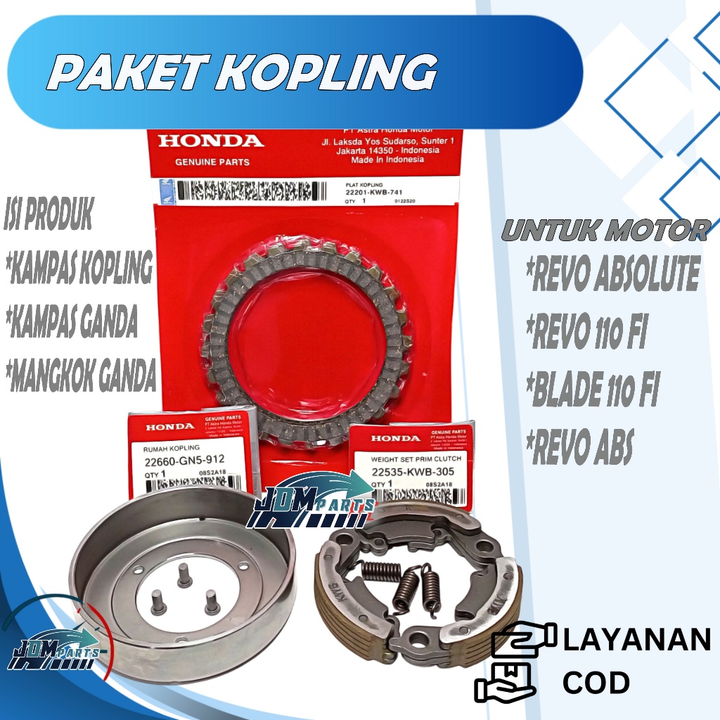 Jual KOPLING PAKETAN HONDA REVO ABSOLUTE / BLADE 110 / BLADE NEW / REVO ABS 110 / REVO NEW ...