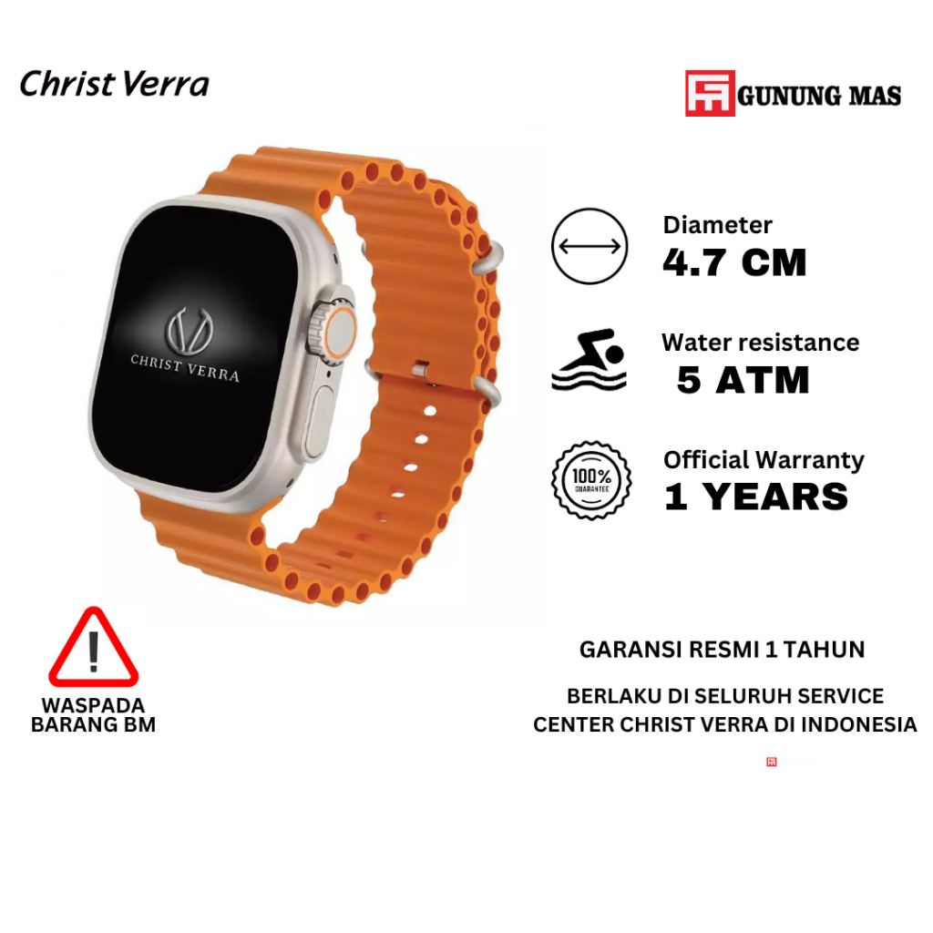 Jual CHRIST VERRA Smartwatch Pria CV BEYOND 5 original 100% | Shopee ...
