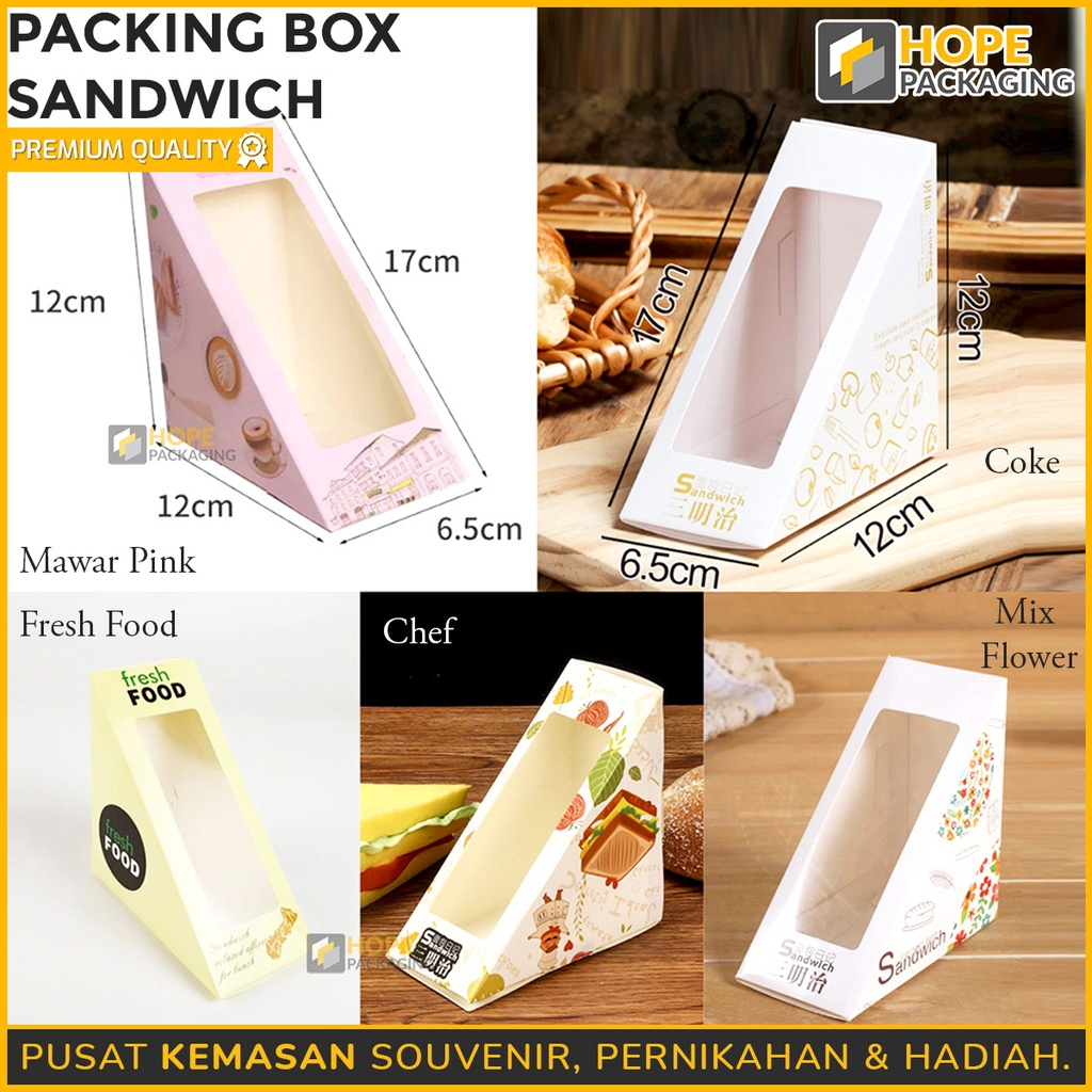 Jual [ ISI 5 PCS ] Box sandwich Cream Kotak roti Sandwich /Box sandwich ...