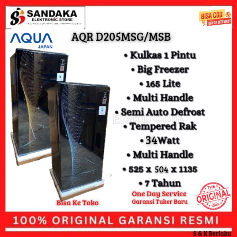 Jual kulkas 1 pintu aqua 165 liter aqr d205 msg/msb garansi resmi promo aqrd 205 | Shopee Indonesia