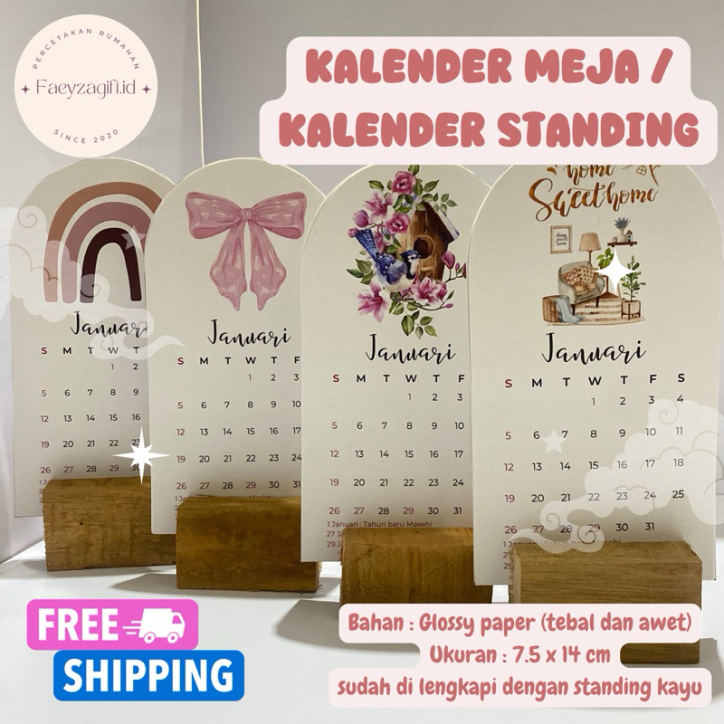 Jual KALENDER MEJA MINI 2026 / KALENDER MEJA STANDING KAYU / KALENDER ...