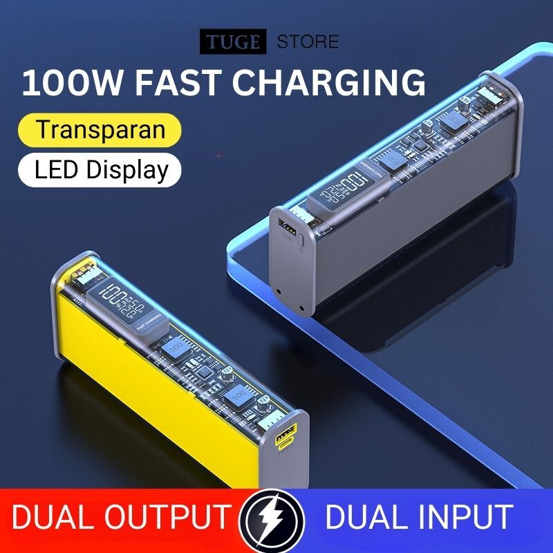 Jual TUGE 100W Powerbank Fast Charging Power Bank 20000mAh Transparan ...