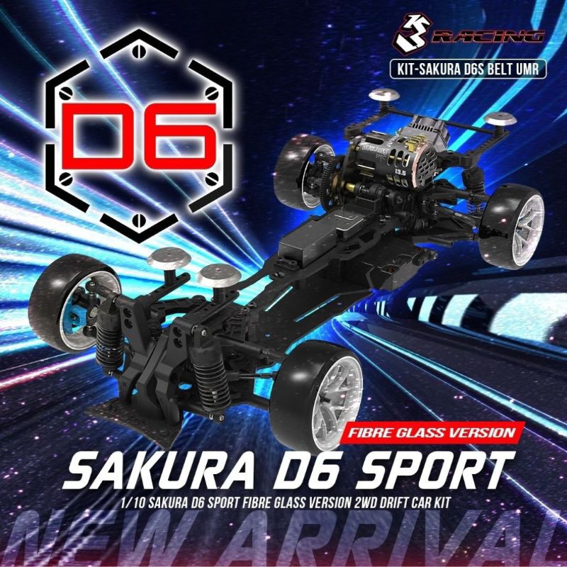 Jual 3RACING 1/10 SAKURA D6 SPORT FIBRE GLASS VERSION 2WD DRIFT CAR KIT ...