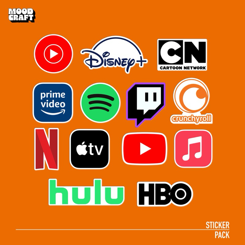 Jual Sticker Vinyl Streaming Platform - Stiker Laptop - Sticker Pack ...