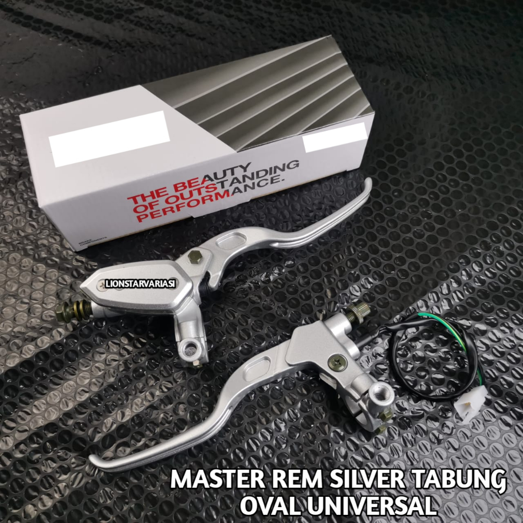 Jual Master Rem Set Kiri Kanan Silver E2 Oval 14 MM Universal Motor ...